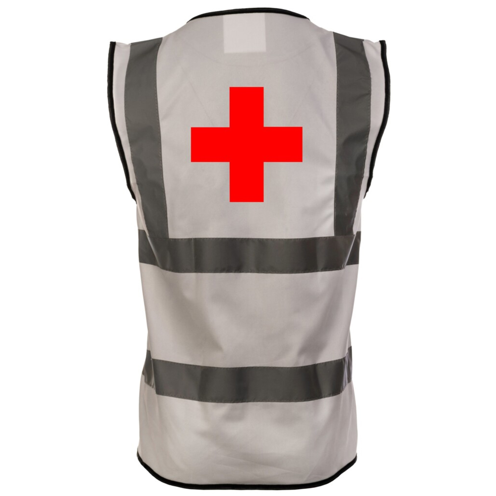 White Medical Hi Vis Vests - Brook Hi Vis - Low Prices - Top Quality